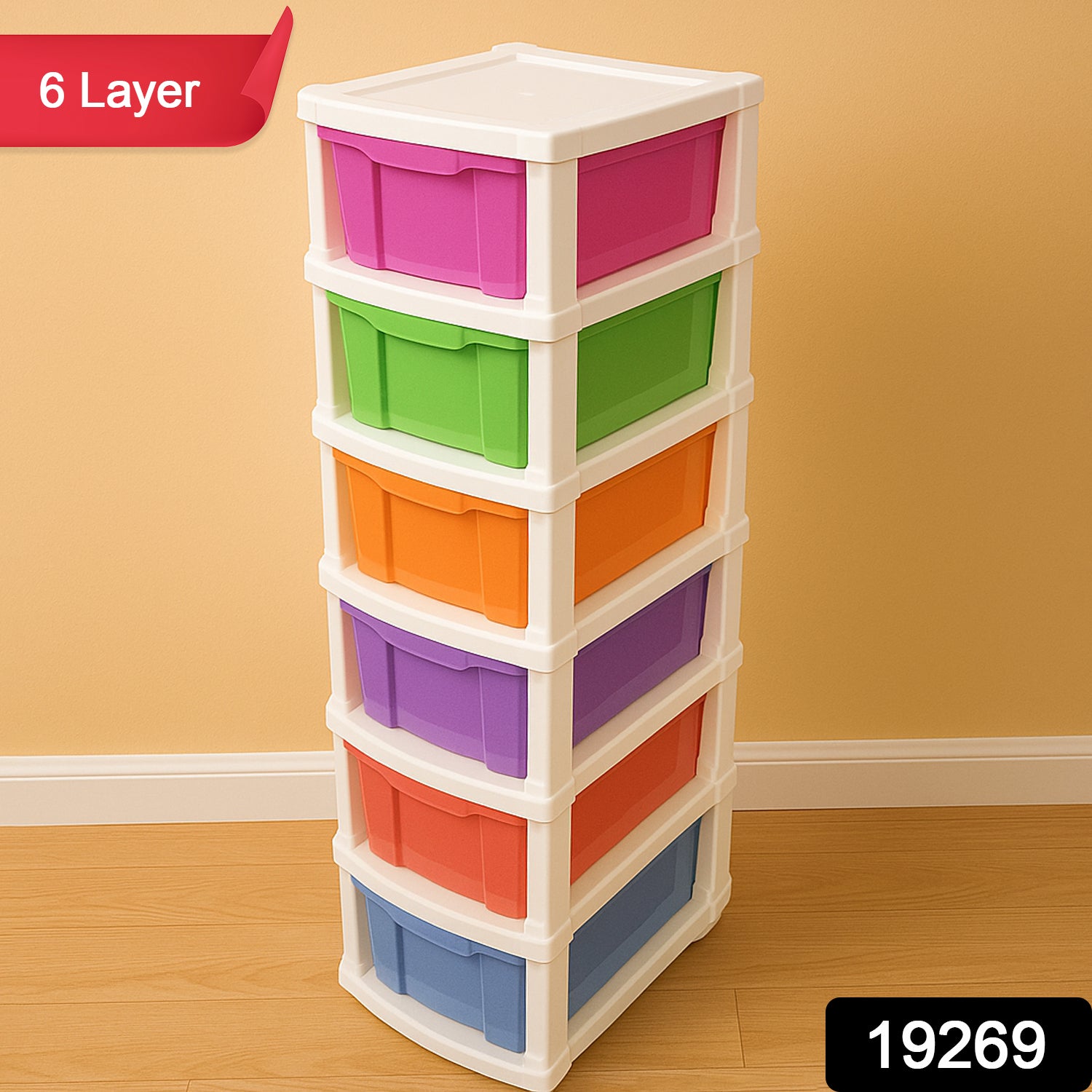 6-layer Multi-colored Plastic Storage Drawer Cabinet – Online Buyer