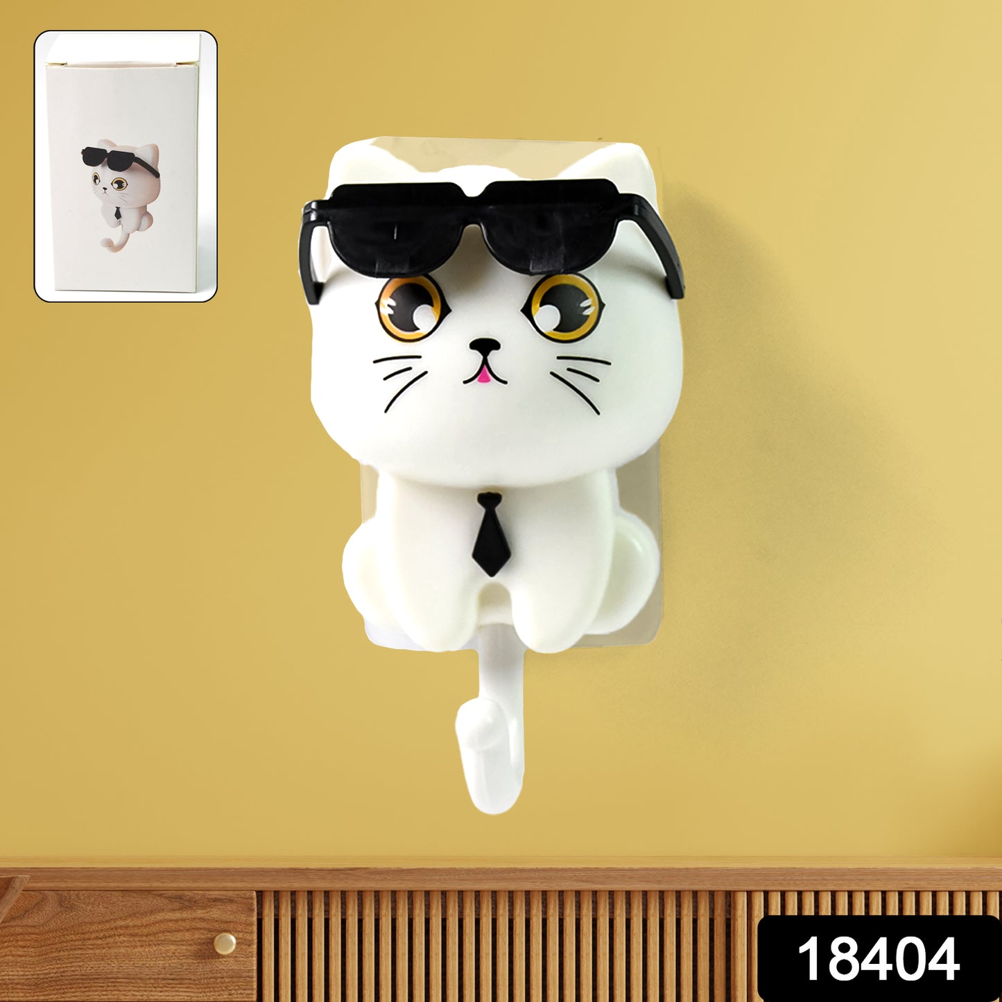 Cat Hook For Wall Cute Cat Key Hook With Sunglasses (1 Pc) – Online Buyer