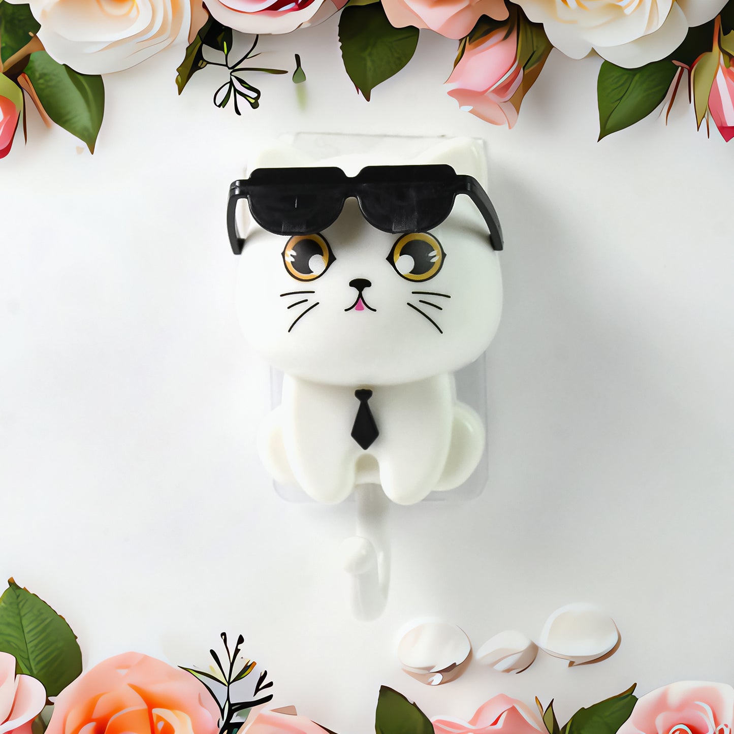 Cat Hook For Wall Cute Cat Key Hook With Sunglasses (1 Pc) – Online Buyer